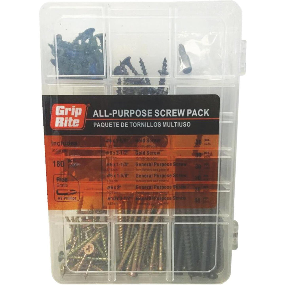 Grip-Rite All-Purpose Interior Steel Screw Assortment Kit (170 Pcs ...