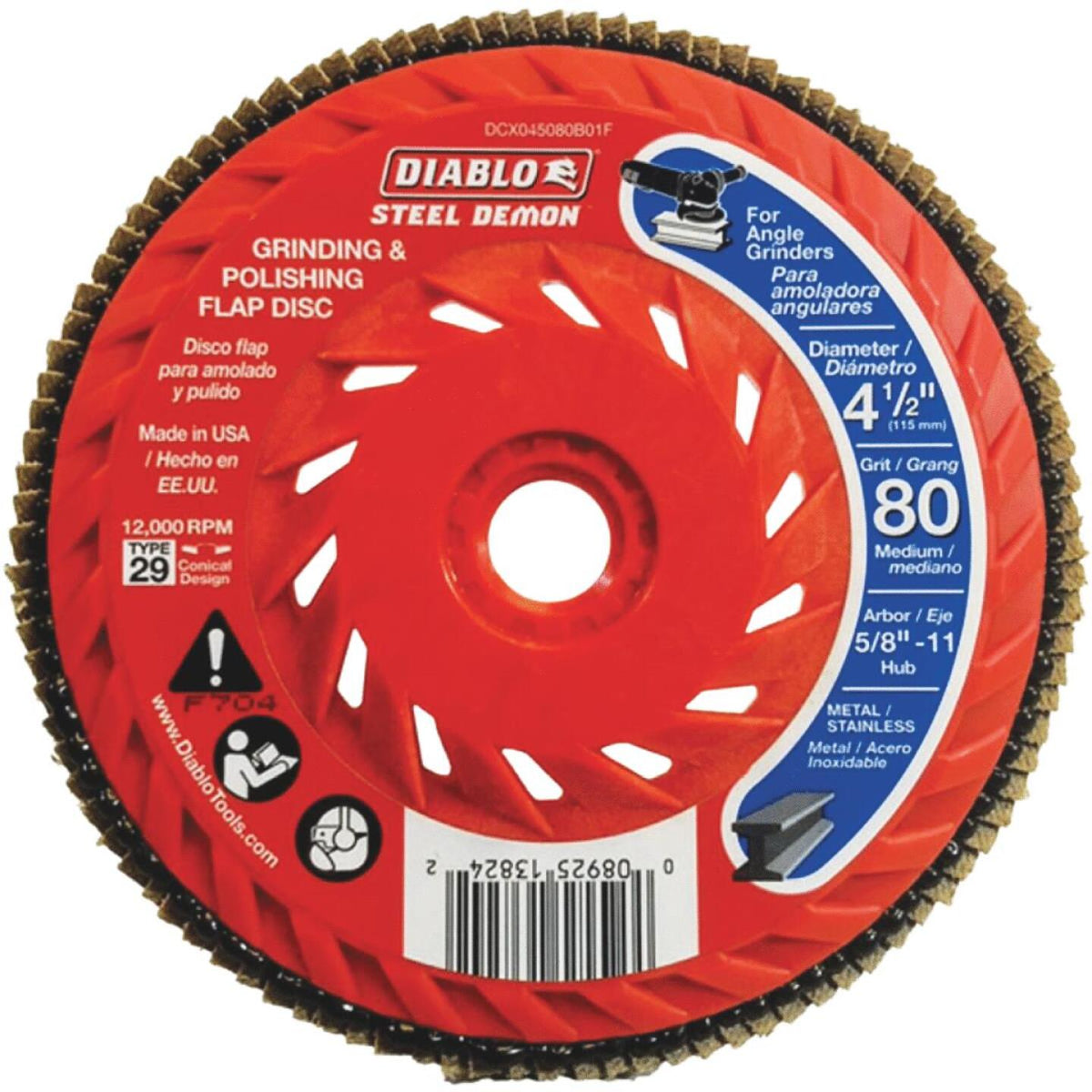 Diablo Steel Demon 4-1/2 In. x 5/8 In.-11 80-Grit Type 29 Angle Grinder ...