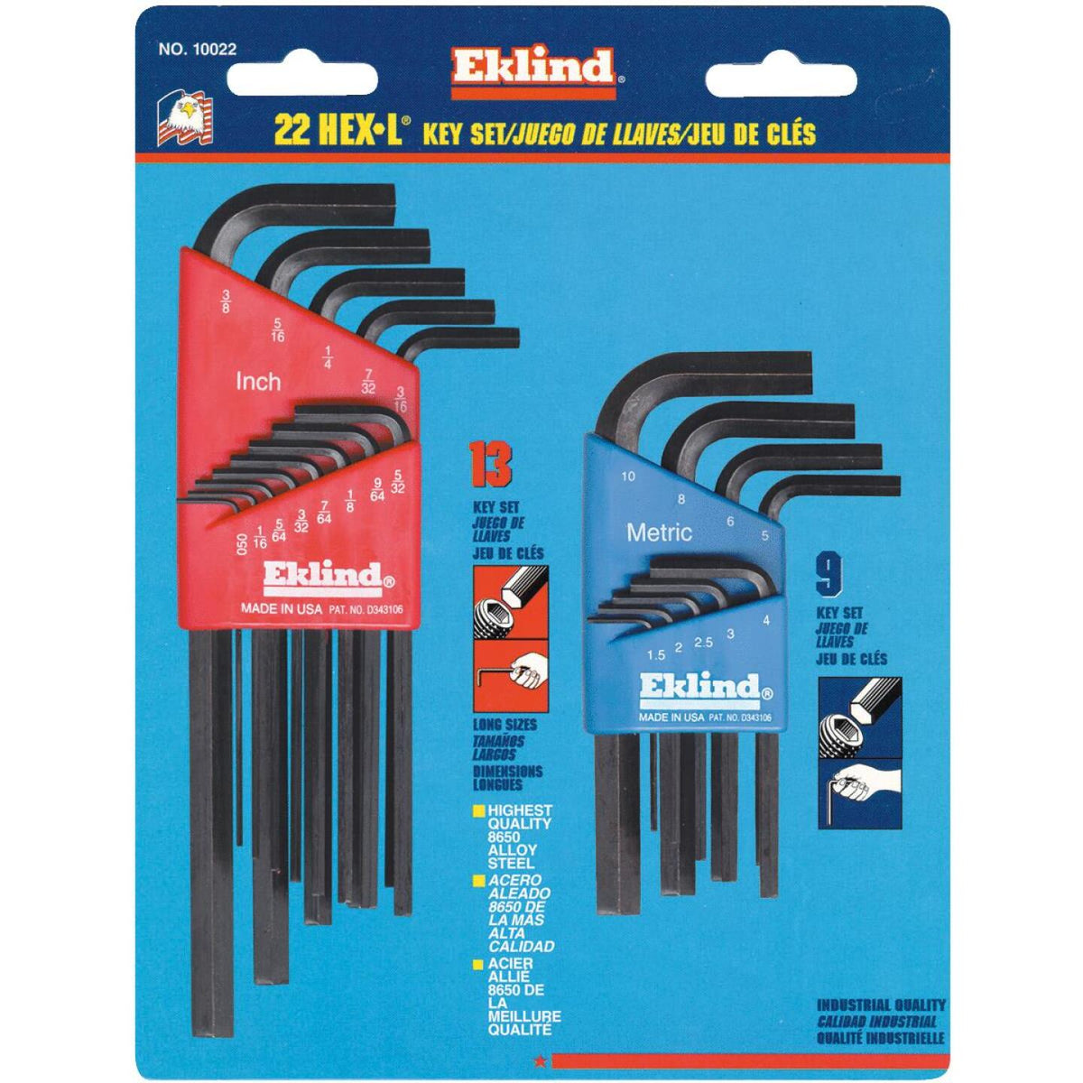Eklind Combination SAE/Metric Hex Key Set, 22-Piece - Jacksonville, FL ...