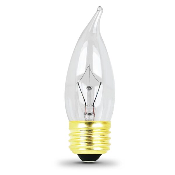 Feit Electric 25-Watt Clear Flame Tip Incandescent Light Bulb ...